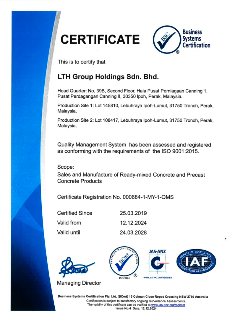 Our Certificate - LTH Group Holdings Sdn Bhd