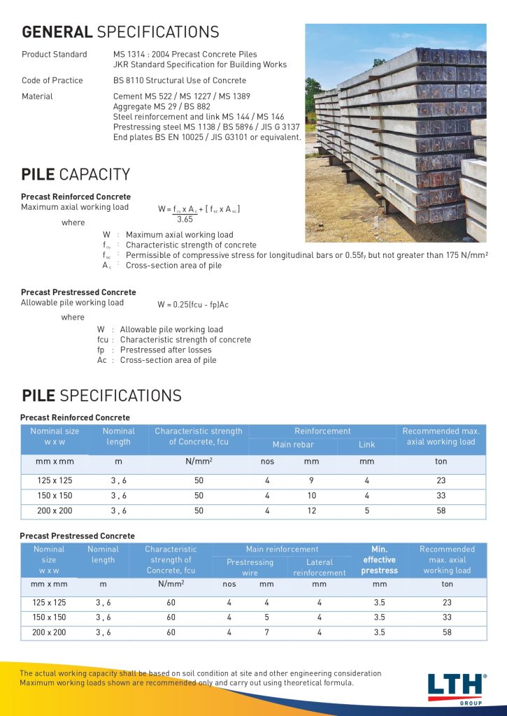 Prestressed Concrete Square Pile - LTH Group Holdings Sdn Bhd