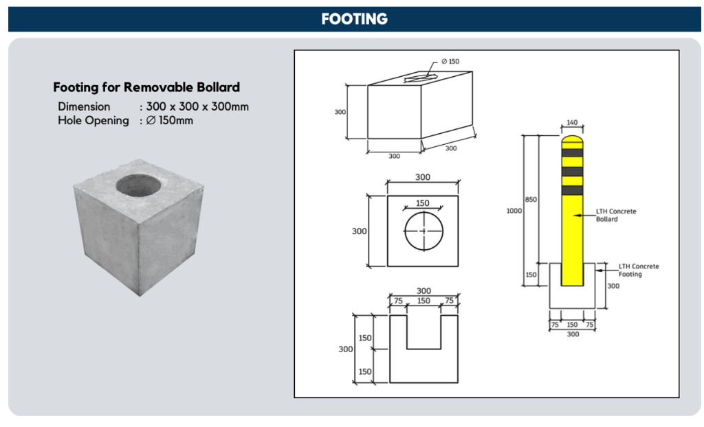 Concrete Bollard & Footing - LTH Group Holdings Sdn Bhd