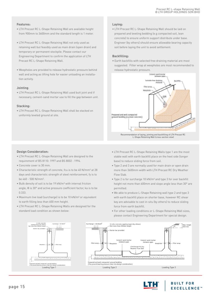 L-Shape Retaining Wall - LTH Group Holdings Sdn Bhd